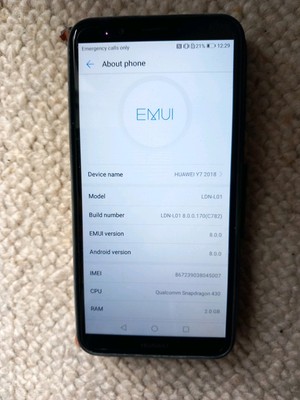 Huawei Y7 2018 LDN-L01 Unlocked Smartphone 16GB | eBay UK
