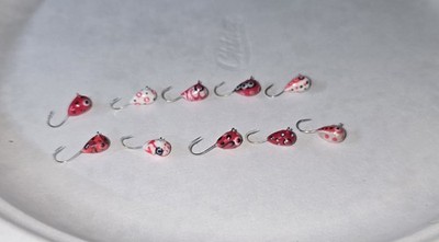 Custom Ice Jigs. Epoxy 5mm Tungsten/Glow. Crappie, Perch,Bluegill,Bass ...