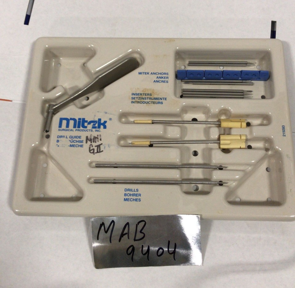 Mitek 215093 Surgical Drill Guide Set w/Case 12PCS -MAB-9404 | eBay