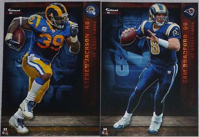 2012 NFL FATHEAD TRADEABLES Lot 2 Sam Bradford Steven Jackson St. Louis ...