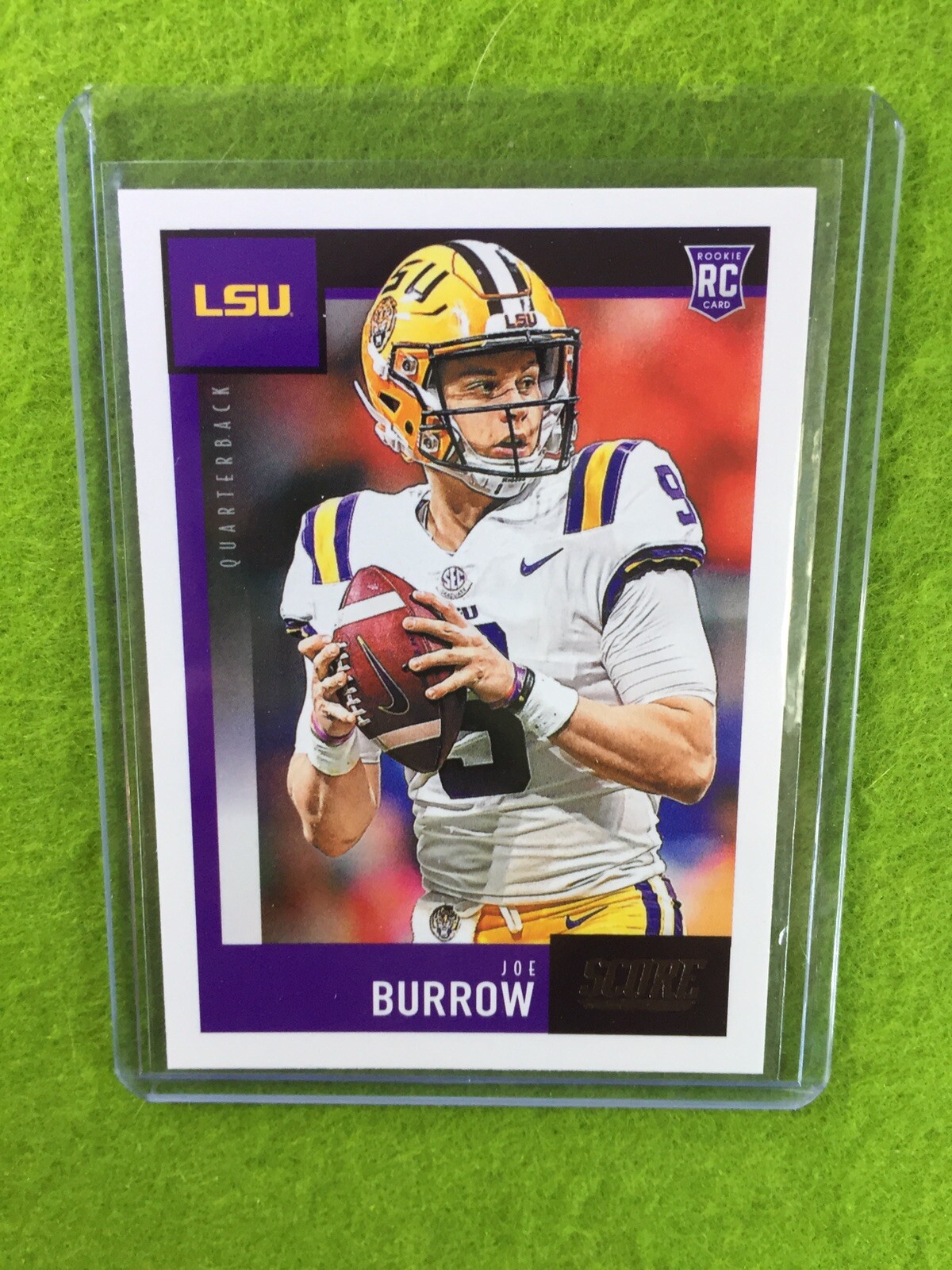 JOE BURROW ROOKIE CARD JERSEY #9 LSU TIGERS 2020 Panini Score ...
