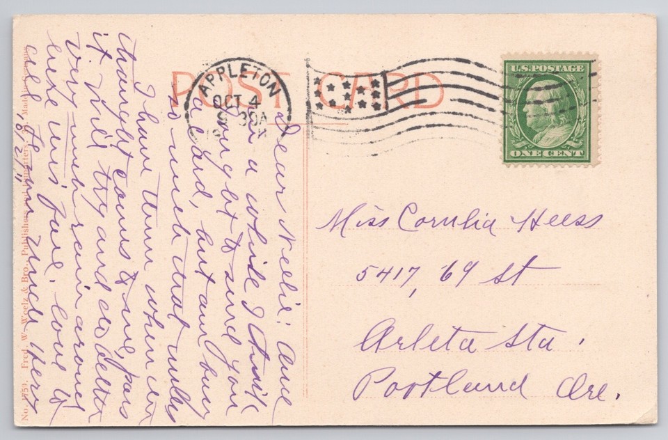 VIEW OF UPPER FOX RIVER, APPLETON WISCONSIN, PAPER MILL PLANT? POSTCARD ...