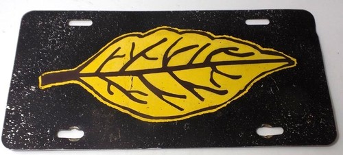 Vintage License Plate Hand Painted Tobacco Leaf | eBay