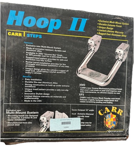 NEW Carr 103992 HOOP II; Assist/Side Step; XM3 Polished Aluminum; Pair ...