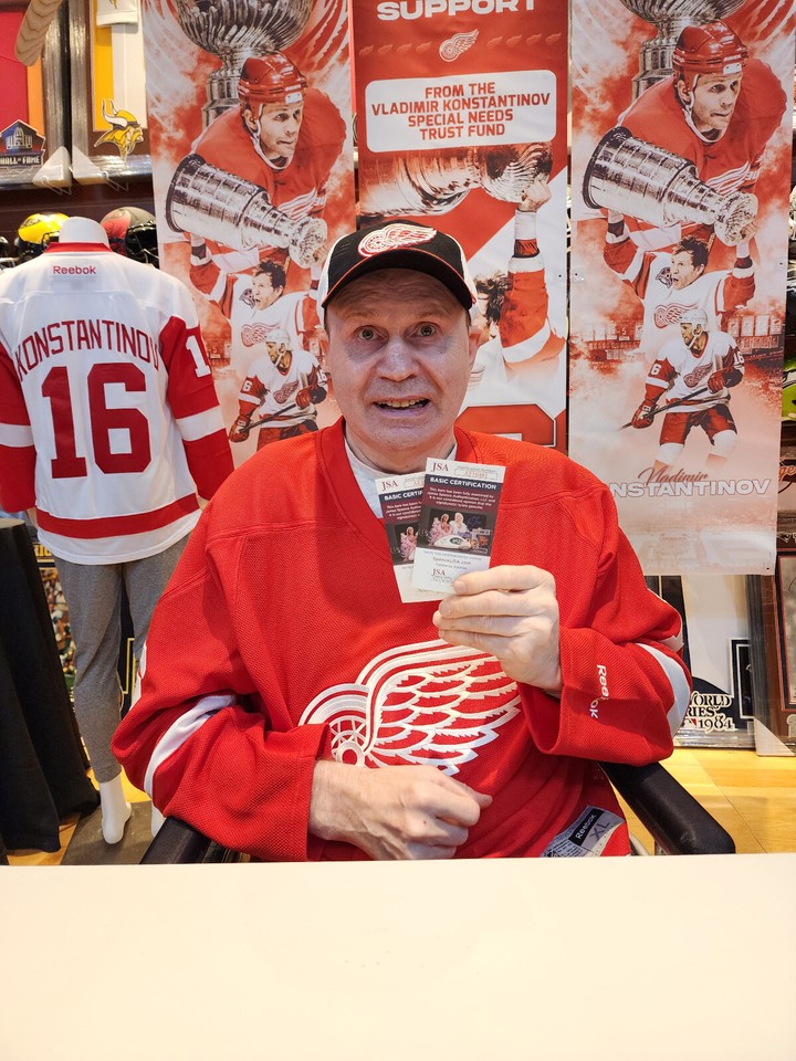 Vladimir Konstantinov Autographed Custom Detroit Red Wings Throwback ...