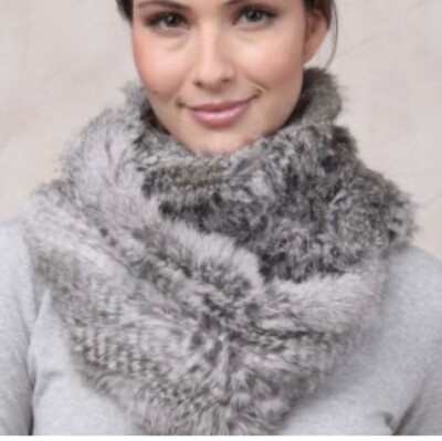 rabbit fur infinity scarf | eBay