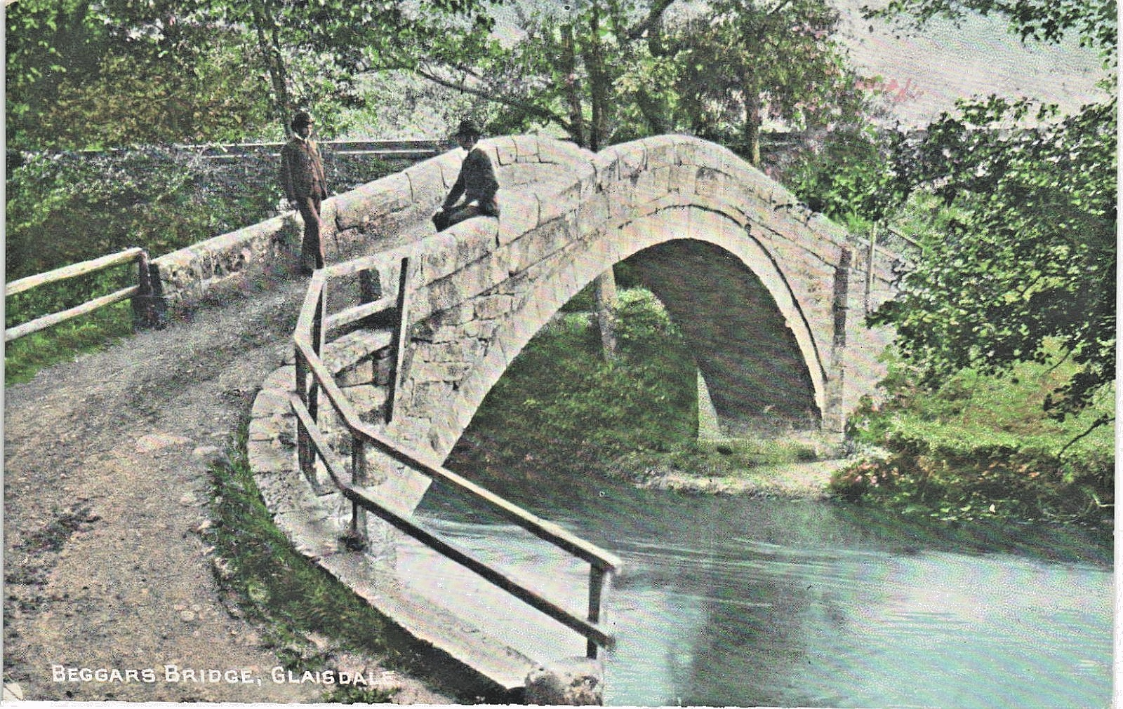 Glaisdale. Beggars Bridge by T. Watson, Lythe. Two Men. | eBay UK