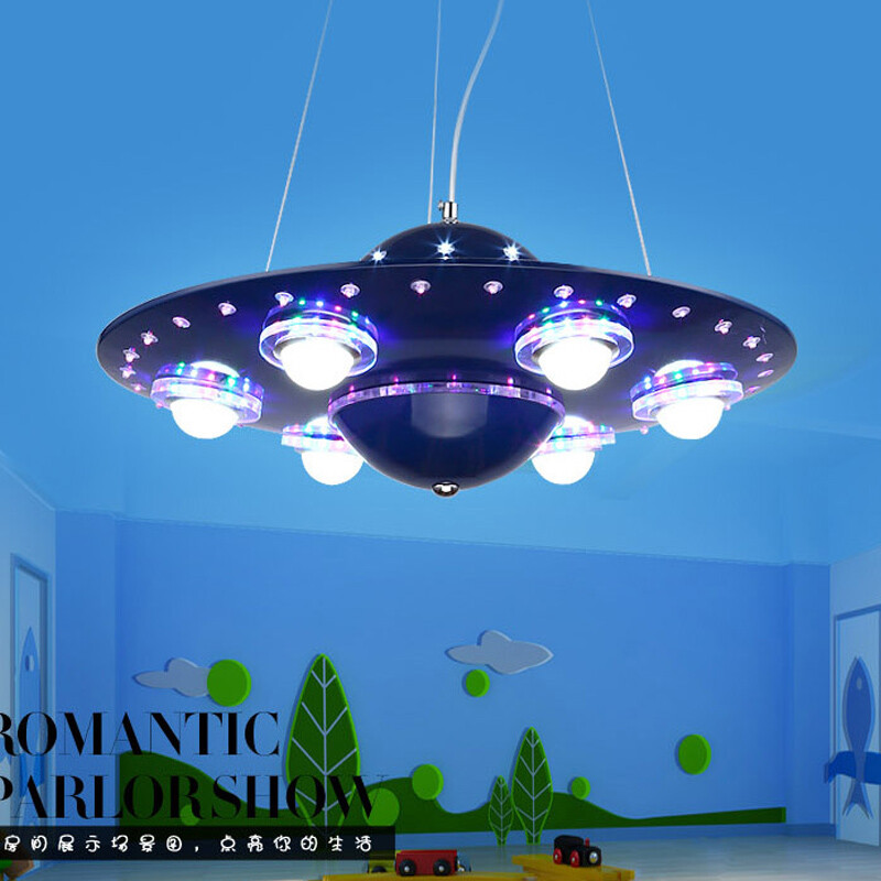 Spaceship LED Chandelier UFO Pendant Lamp Children Bedroom Ceiling ...