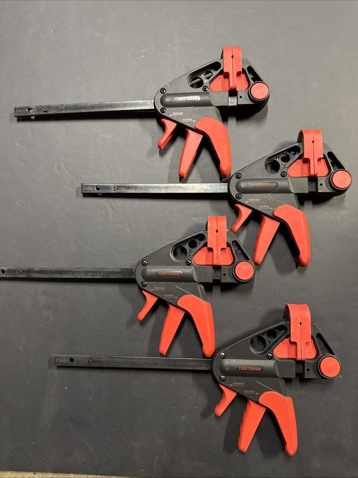 4 Craftsman Discontinued RARE Bar Quick Clamps Reversible Spreaders 6in ...