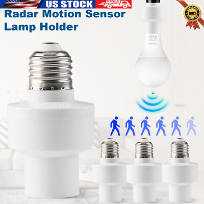 1-4Pcs Radar Motion Sensor E27 LED Light Lamp Bulb Holder Socket Switch ...