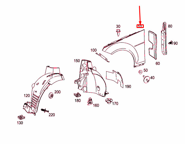 Mercedes-Benz C W204 Front Left Fender A2048801318 OEM for sale online ...