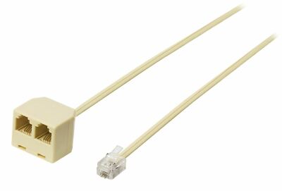 RJ11 Double Adapter with Cable ADSL Modem Socket Splitter | eBay UK