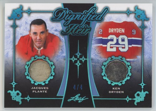 2017-18 Leaf Dignified Heir Dual Relic 4/4 Jacques Plante/Ken Dryden ...