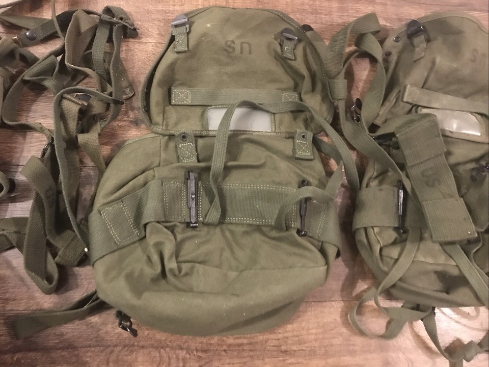 2 ORIGINAL VIETNAM WAR ERA US ARMY M1956 M1961 COMBAT FIELD PACK PACKS ...