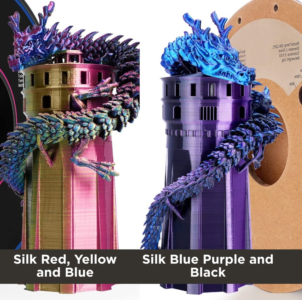 Quetzalcoatl Articulated Dragon 16" Flexi Toy 3D Printed Custom Figure ...