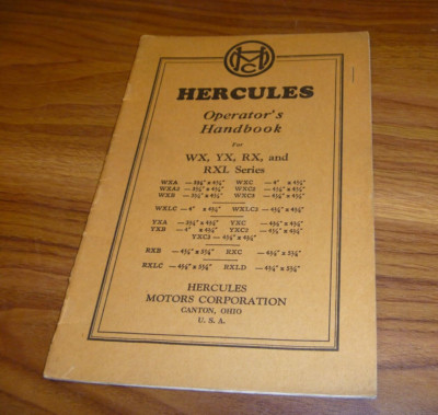 Hercules YXA YXB RXB RXLC Engine & Power Unit Owner Operator Manual ...