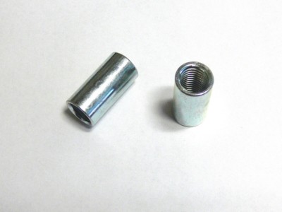 2 Connection sleeves M6, M8, M10 galvanized, round, long nut, threaded ...