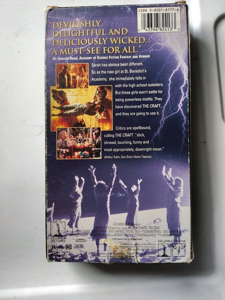 THE CRAFT VHS 1996 Fairuza Balk Robin Tunney Neve Campbell Rachel True ...