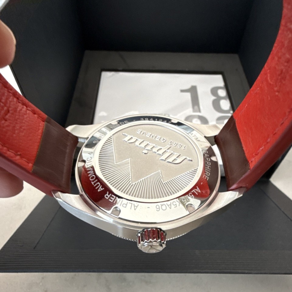 Alpina Alpiner Automatic 100m Black Dial Brown Leather Swiss Made Watch ...