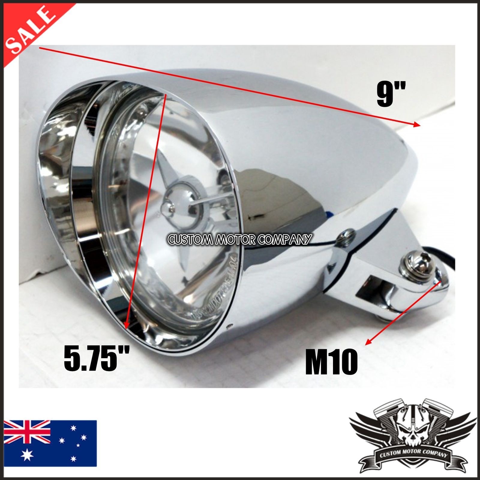 5.75" BILLET HEADLIGHT CHROME HARLEY DAVIDSON CHOPPER BOBBER SPRINGER ...
