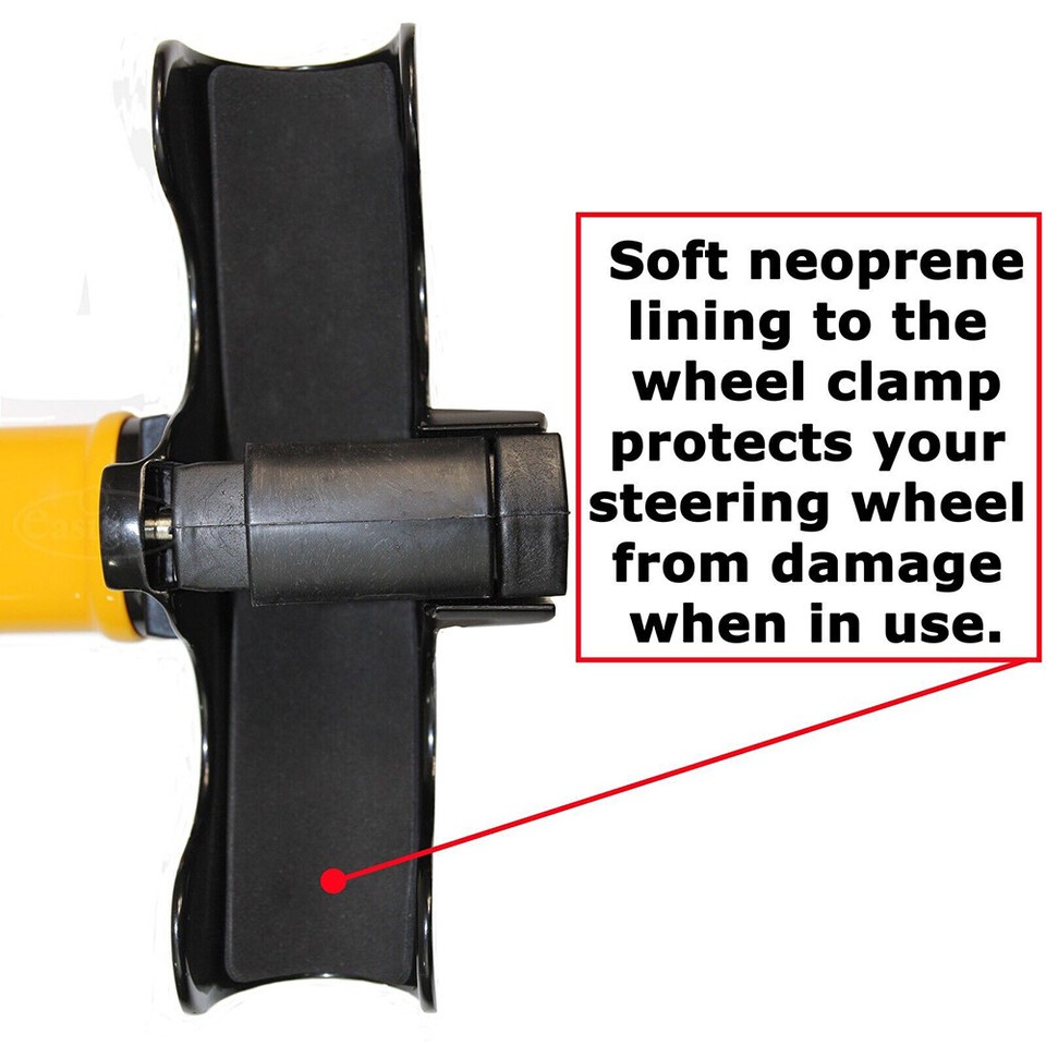 Yellow &Black Rotary Crook Wheel Anti-Theft Steering Lock - Ensure Auto ...