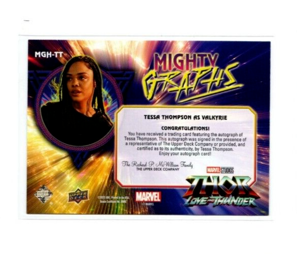 Thor Love and Thunder Auto Autograph Mighty Graph MGH-TT Tessa Thompson ...