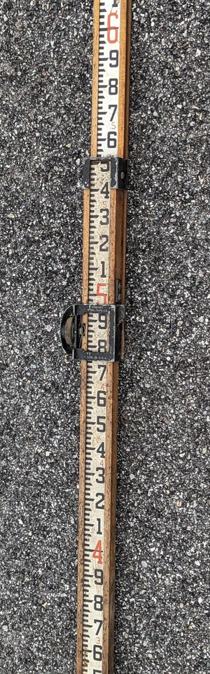 Vintage Chicago Steel Tape Survey Rod Measuring Stick 15' Wood ...