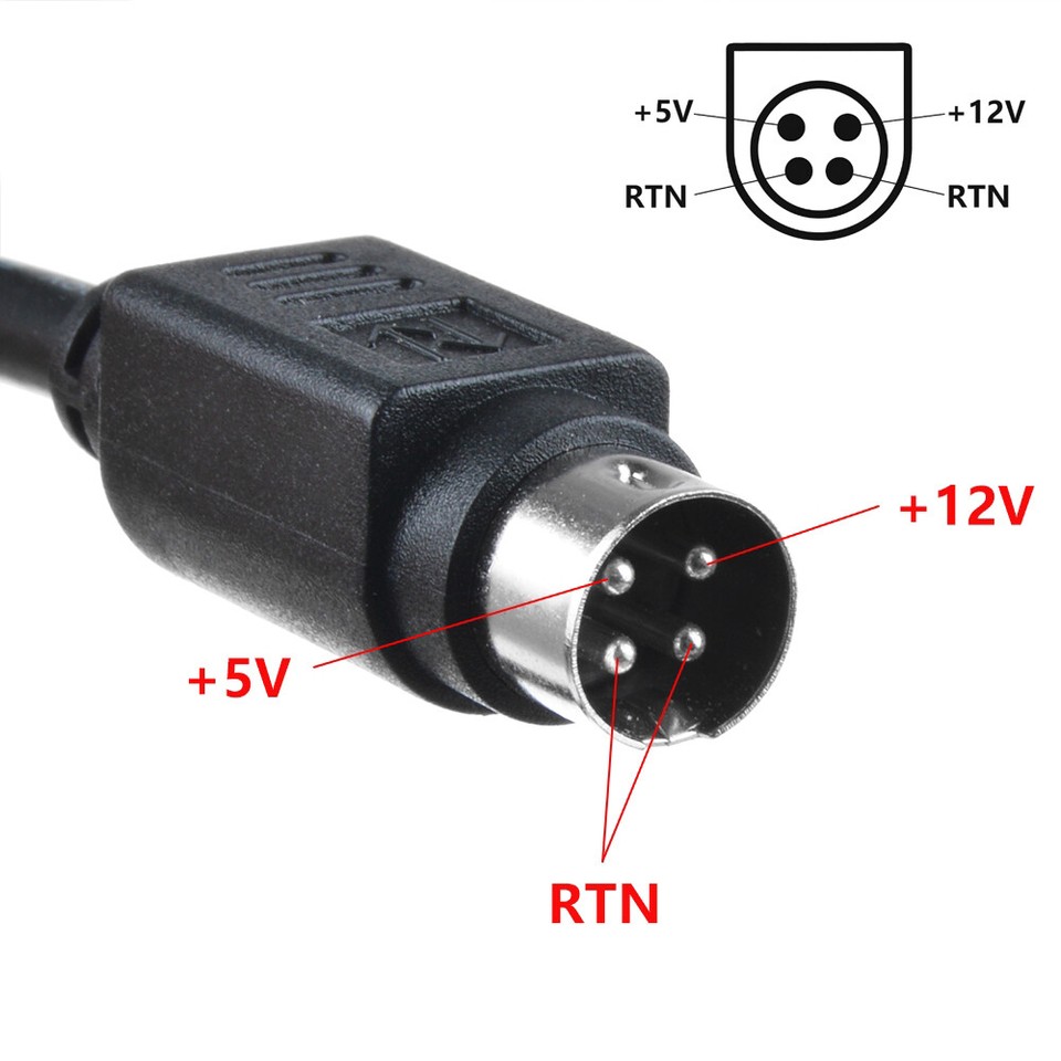 4-Pin AC/DC Adapter Charger For JENTEC Technology JTA0512 +5V/3A +12V ...