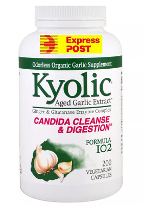 Kyolic Aged Garlic Caps Candida Cleanse Digestion helps with I,B 200 ...