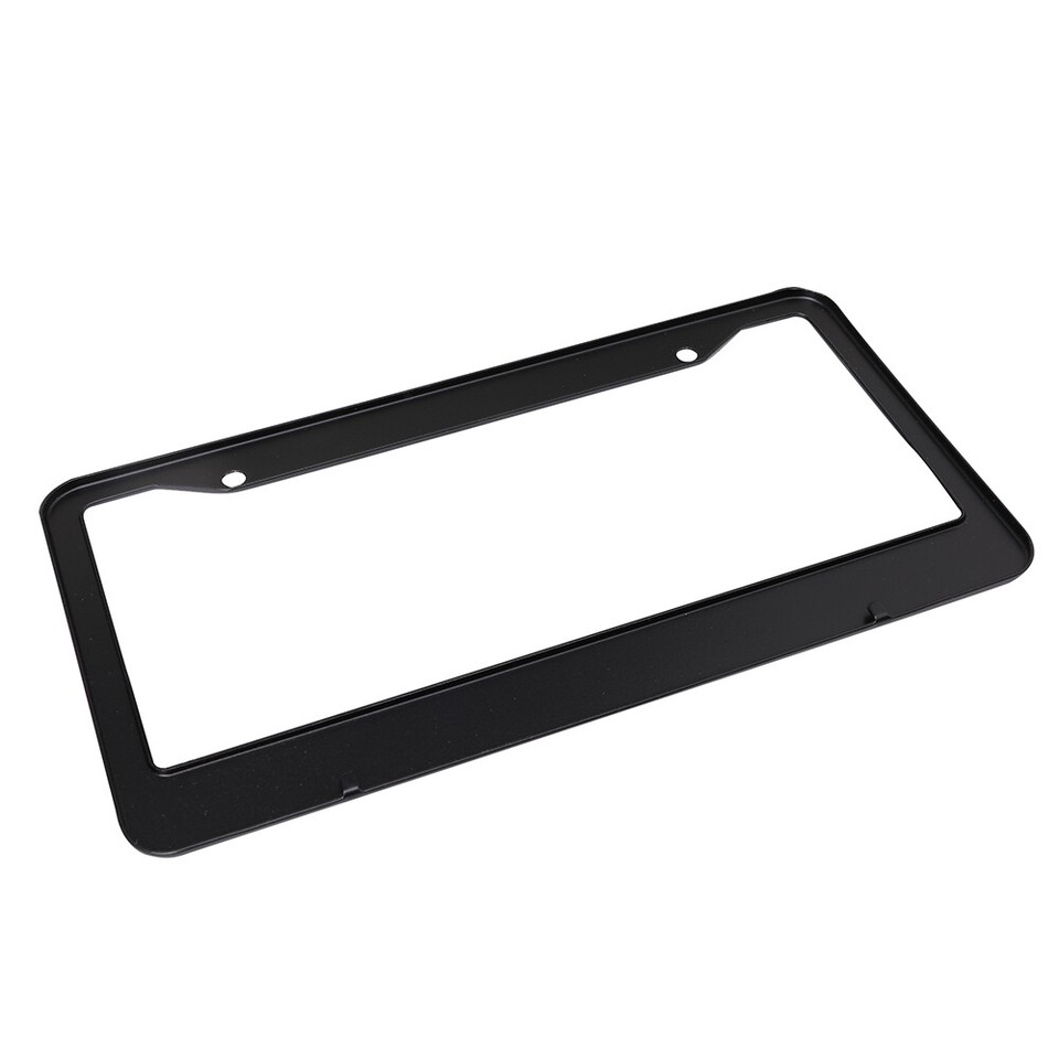 Black License Plate Frame Tag Cover Metal Front Back Universal Car | eBay