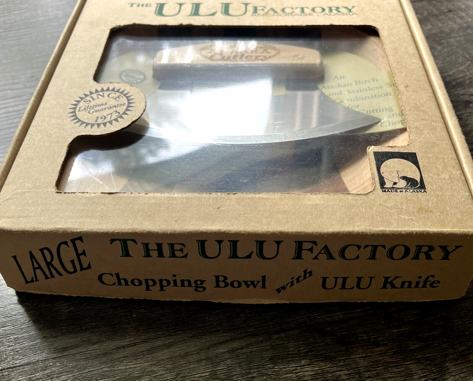 The ULU Factory Blade, Large Bowl Alaska Cutlery w/6" ULU Knife NEW ...