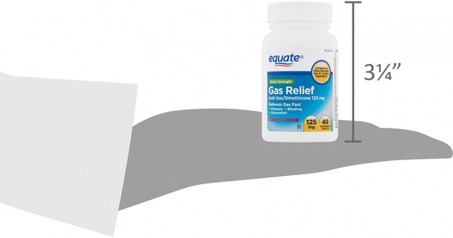 EQUATE 125mg Simethicone Gas Relief Anti-Gas Medicine - 48 Chewable ...