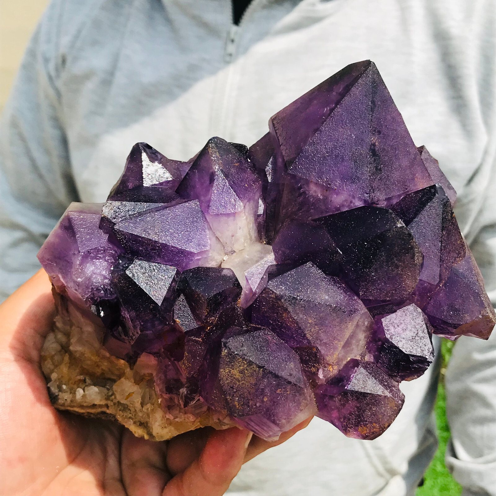 4.45lb Natural Purple Quartz Elestial Crystal Skeleton Mineral ...