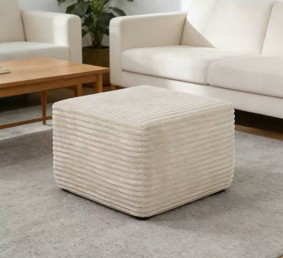 Large Ottoman Foot Rest 37" Beige, Sofa Couch Ottomon with Soft Long ...