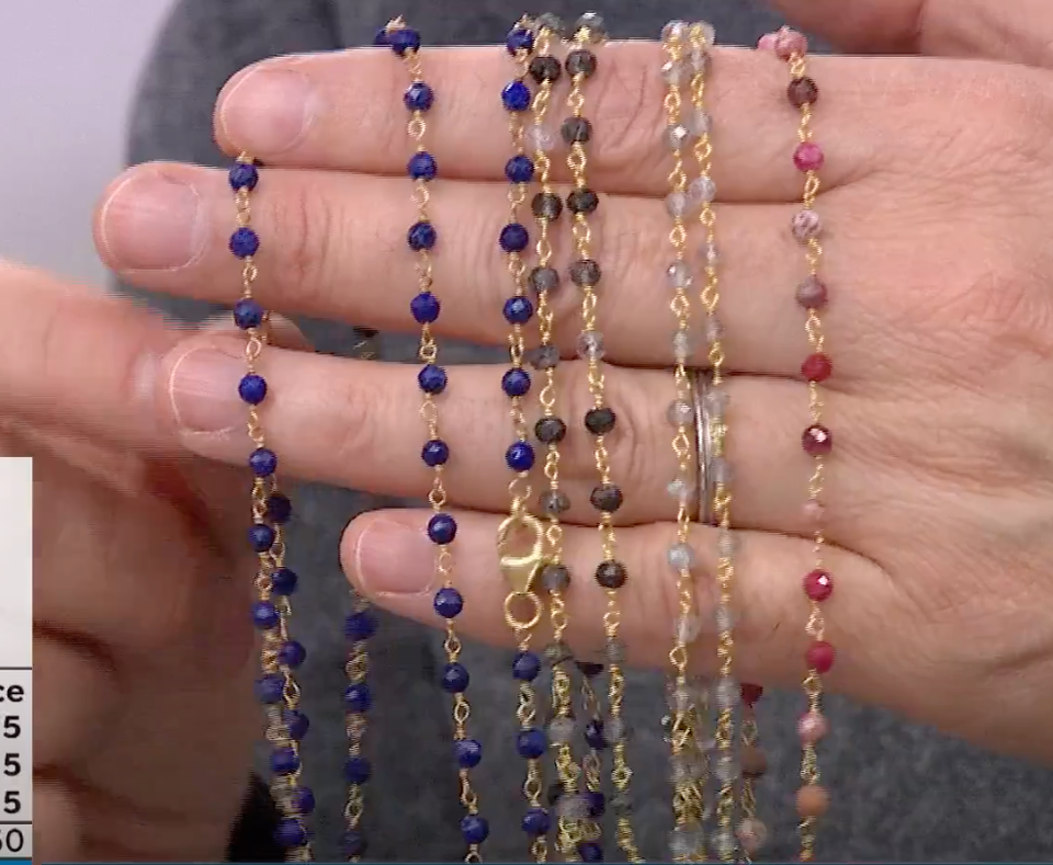 Rarities Carol Brodie Gold Plated Silver Wire Wrap Necklace RHODONITE ...