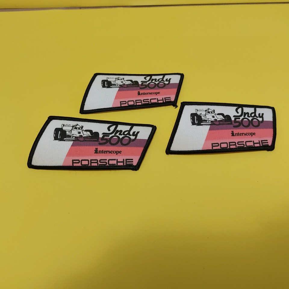 VINTAGE INDY 500 INTERSCOPE PORSCHE PATCH LOT RARE NOS VINTAGE INDYCAR ...