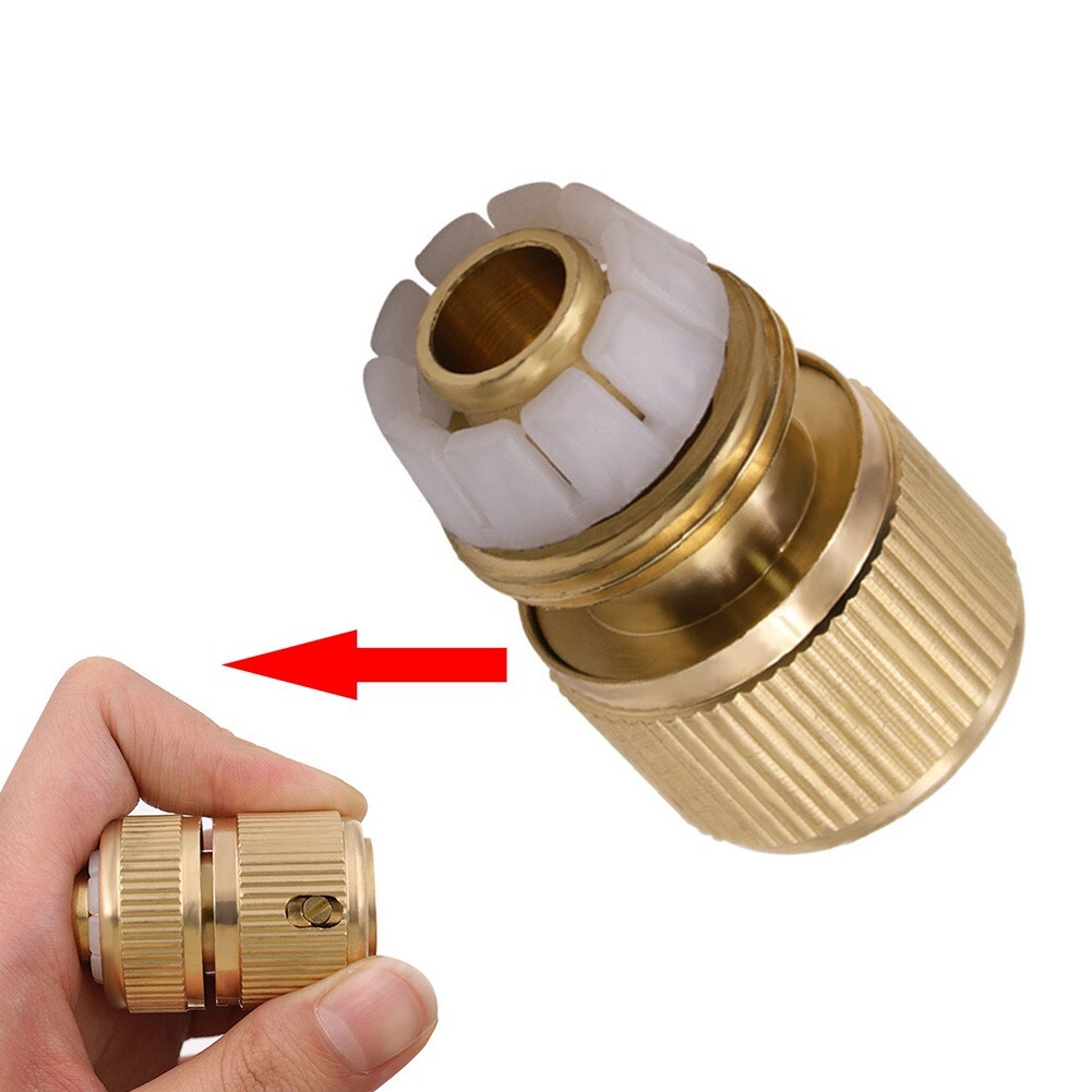 4-point Quick Connector Aluminum Copper-plated Water Hose Nozzle Garden ...