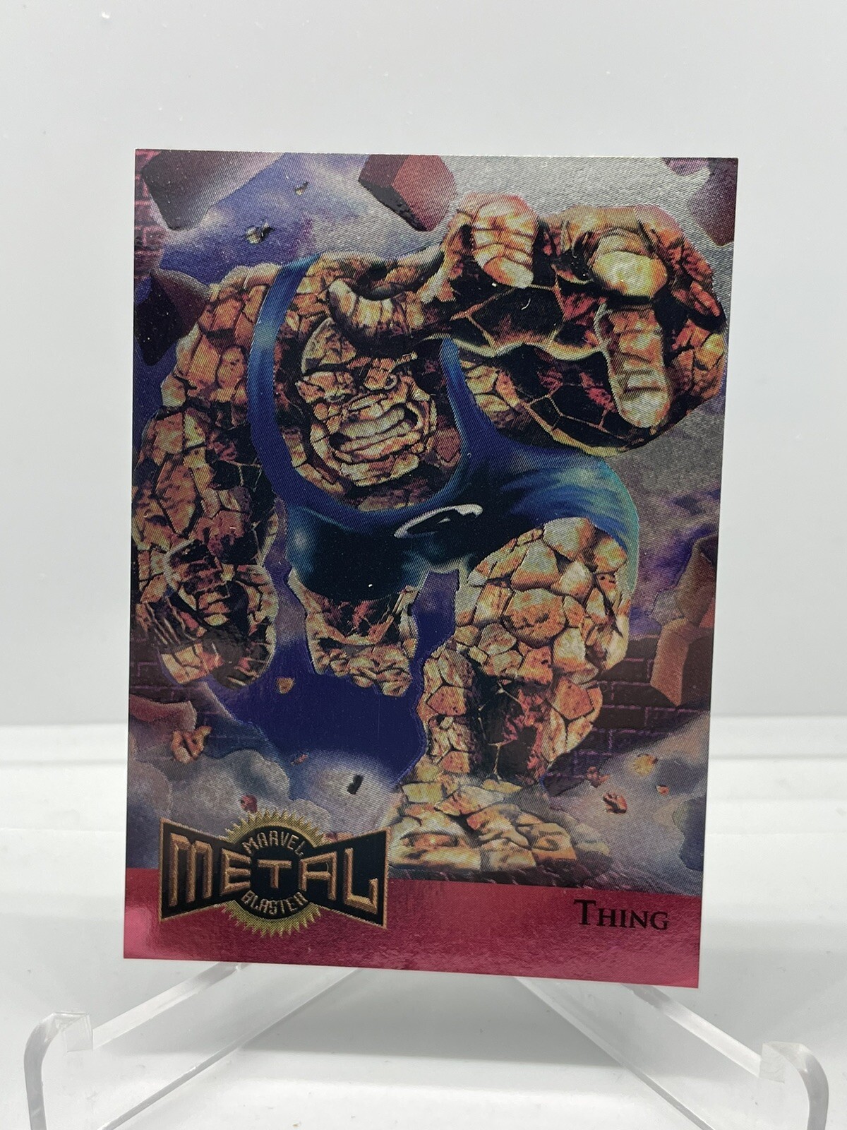 1995 Marvel Metal 🔥 Thing Gold Blaster Insert Card #14 of 18 Rare | eBay