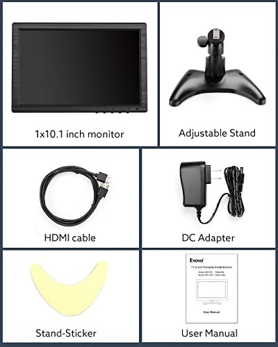 10.1 inch Small HDMI Monitor, 1280x800 Resolution Small 1080P Portable ...