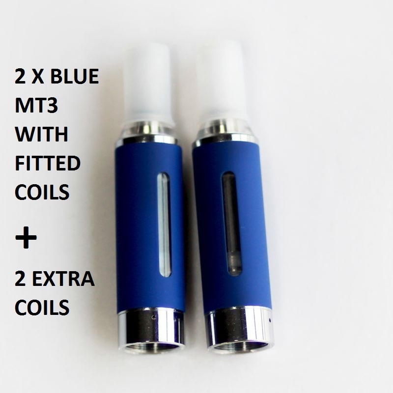 2X MT3 ATOMISERS CLEAROMISERS LIQUID TANKS FOR E SHISHA PEN VAPE + 2 ...