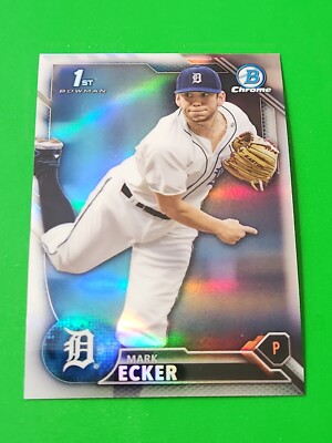 Mark Ecker 2016 Bowman Chrome Draft Refractor ,#BDC-114 Detroit Tigers ...