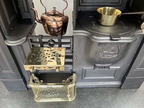 Restored Antique Cast Iron Victorian Kitchen Cooking Range Fireplace ...