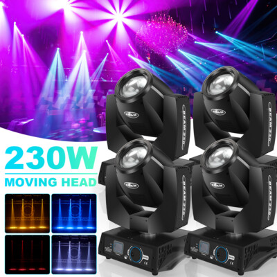 4PCS 7R Sharpy 230W Zoom Moving Head Beam Lights 16Prism DJ Club Stage ...