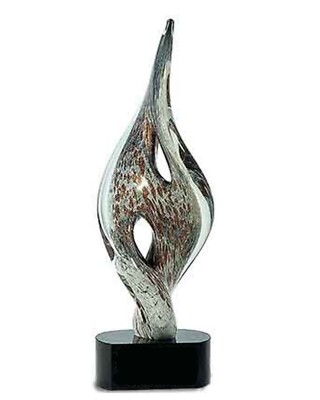 15" Spire Twist Art Glass Black Glass Base See Video Unique Table Art ...