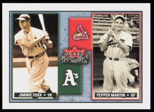 2002 Fleer Fall Classic Rival Factions Jimmie Foxx/Pepper Martin /500 ...