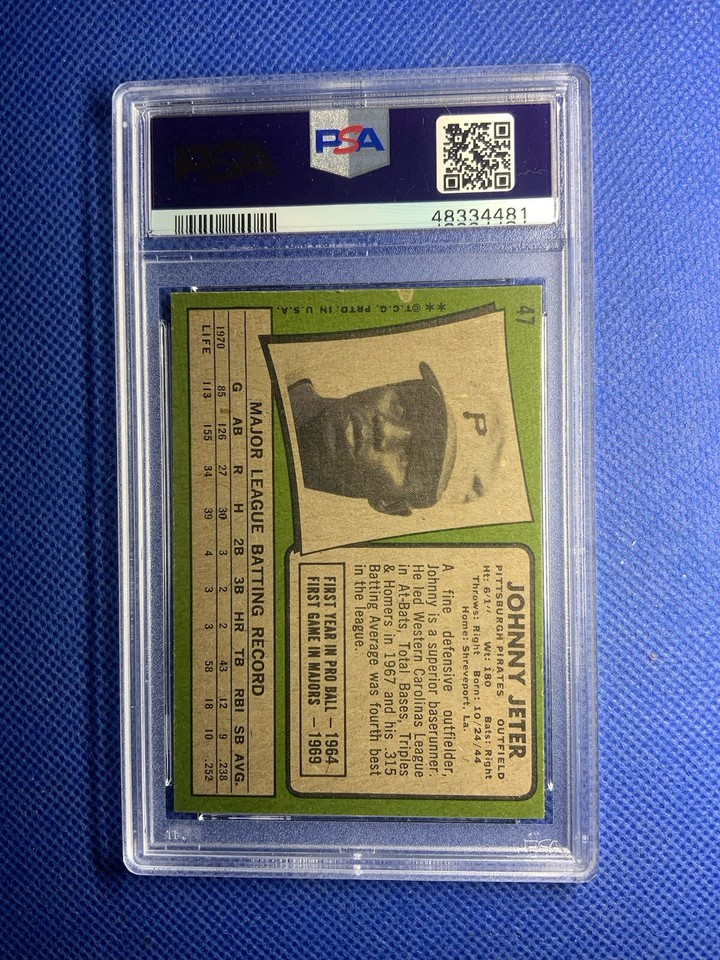 1971 Topps Baseball Johnny Jeter #47 Graded PSA 8 | eBay