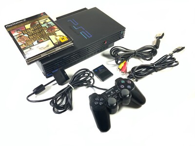 SONY PLAYSTATION 2 SYSTEM CONSOLE COMPLETE ORIGINAL + DUALSHOCK 2 HDD W ...