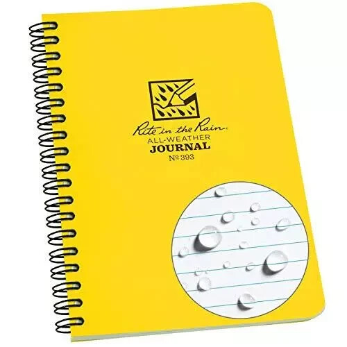 Weatherproof Side-Spiral Notebook, 4 5/8" x 7", Yellow 393N, Journal ...