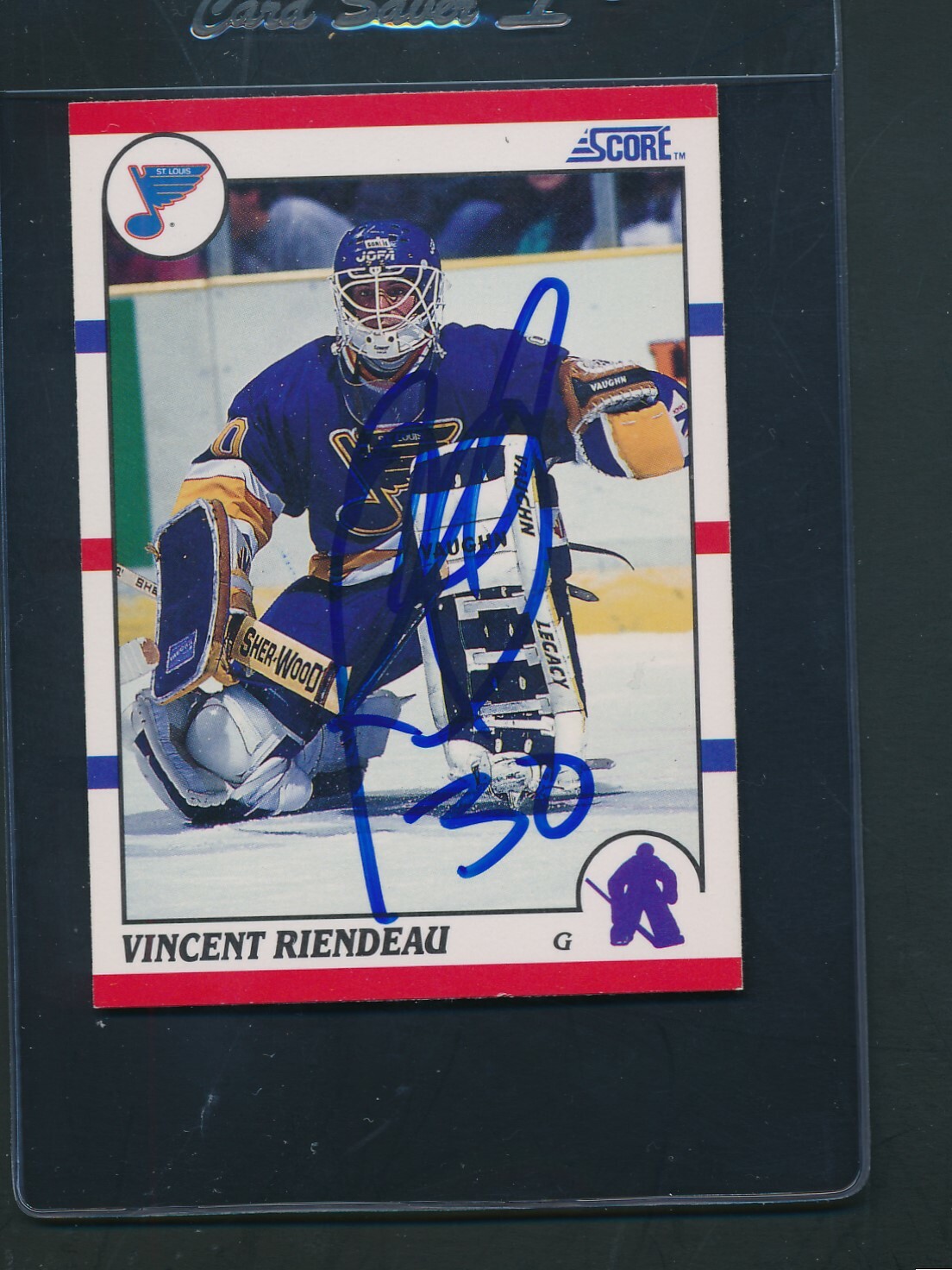 1990/91 Score #107 Vincent Riendeau Blues Signed Auto *D3709 | eBay