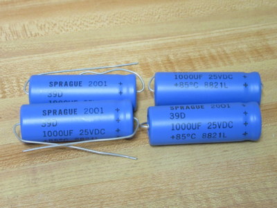 Sprague 39D-1000UF Capacitor 39D 1000UF 25VDC Blue (Pack of 4) | eBay